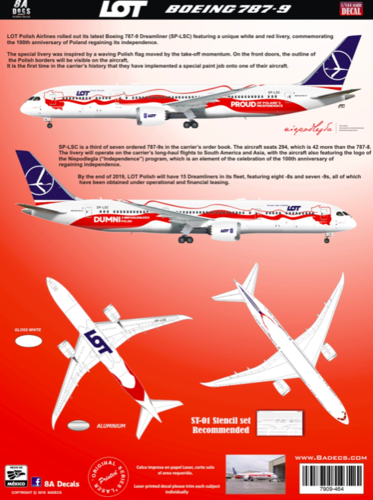 8aDecs 7909-464-144 LOT Boeing 787-9 Independence