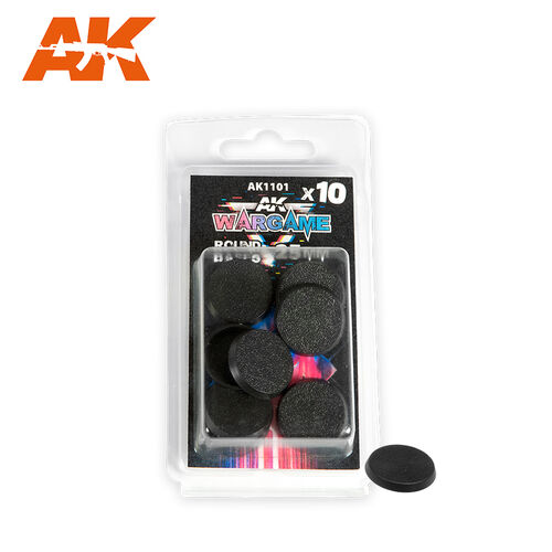 AK-Interactive 1101 Round Base 25mm x10 Units