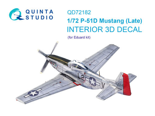 Quinta Studio QD72182 P-51 D Mustang Late - 3D-Printed & Coloured Interior on Decal Paper (for Eduard Kits)