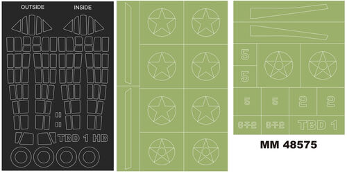 Montex MM48575 Douglas TBD-1 Devastator - Maxi Paint Mask Set (for Hobby Boss Kit)