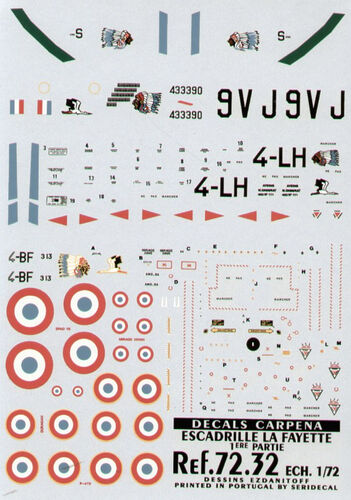Colorado / Carpena Decals 72032 Escadrille 'La Fayette' (4 schemes)