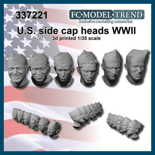FC ModelTrend 37221 U.S. Side Cap Heads WWII