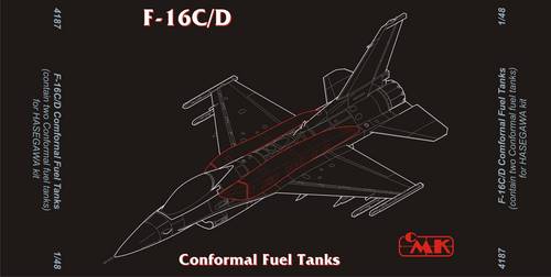 CMK K4187 F-16C Fast Pack Conformal Fuel Tanks HAS
