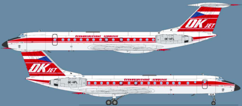 Bra.Z Models BZD401 LU/AGI Tu-134 Aeroflot n/c + CSA o/c colors printed by Cartograf