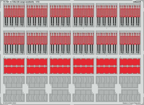 Eduard 73761 C-130J-30 cargo seatbelts ZVEZDA