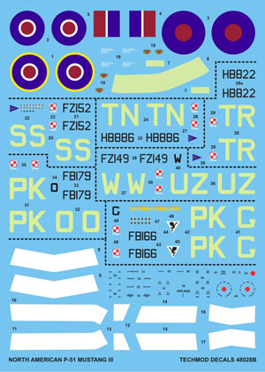 Techmod 48028 North American P-51 Mustang III