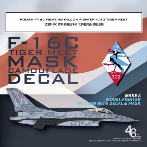 Galaxy-Model D48035 Polish F-16 C/D Fighting Falcon - NATO Tiger Meet Mask and Decal Set