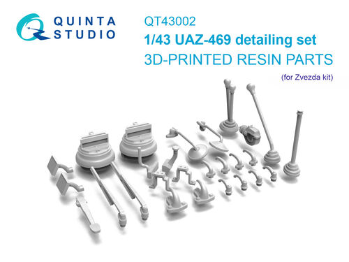 Quinta Studio QT43002 UAZ-469 - 3-D Printed Detailing Set (for Zvezda Kits)