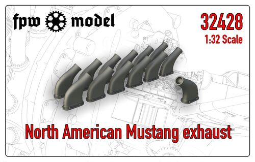 FPW Model 32428 Exhausts For North American Mustang (For Merlin Engine)