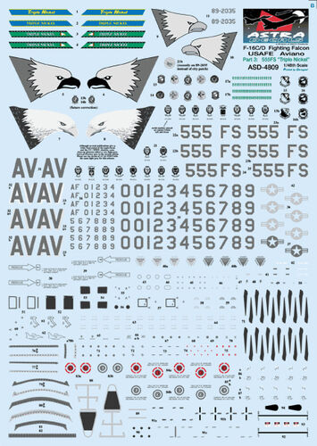 Astra Decals ASD4809 Lockheed-Martin F-16 C USAFE Aviano - 555FS