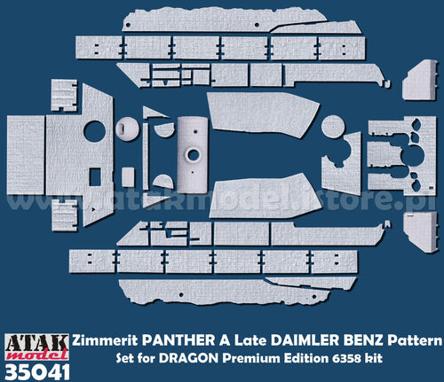 Atak Model 35041 Zimmerit Panther A Late - Daimler-Benz Pattern (for Dragon kits)