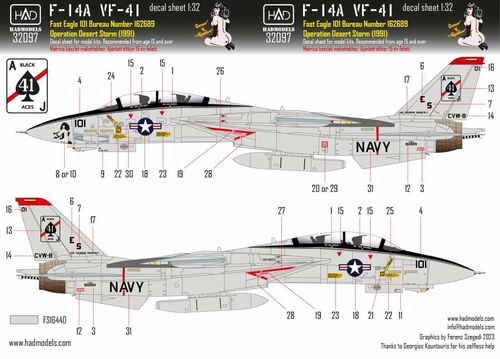 HAD Models 32097 F-14A Desert Storm "Queen Of Spades"