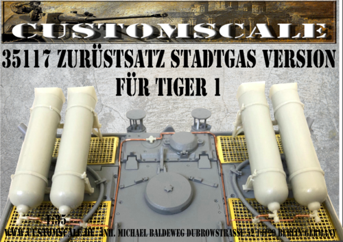 Custom scale 35117 conversion kit city gas version for Tiger 1