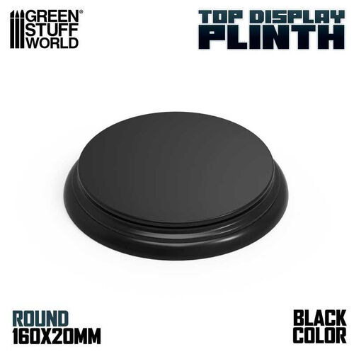 Green Stuff World 5817 Black Round Display Block Plinth 16cm