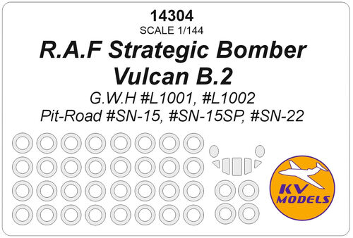 KV Models 14304 RAF Strategic Bomber Vulcan B.2 - Painting Masks (for GWH and Pit Road Kits)