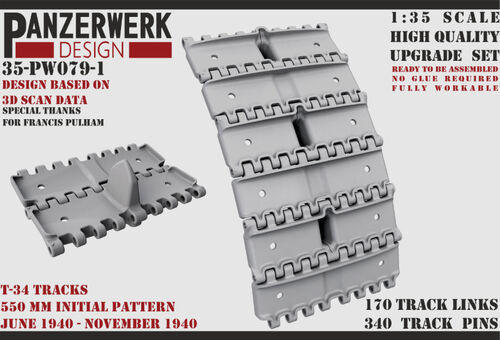 Panzerwerk Design 35-PW079-1 T-34 Tracks 550mm Initial Pattern June 1940 - November 1940