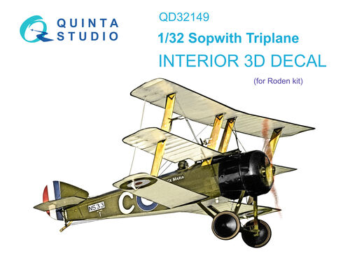 Quinta Studio QD32149 Sopwith Triplane - 3D-Printed & Coloured Interior (for Roden kits)