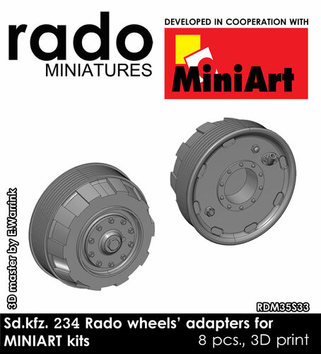Rado Miniatures 35S33 Sd.Kfz. 234 Rado Wheels' Adapters (Miniart Kits) (8pcs)