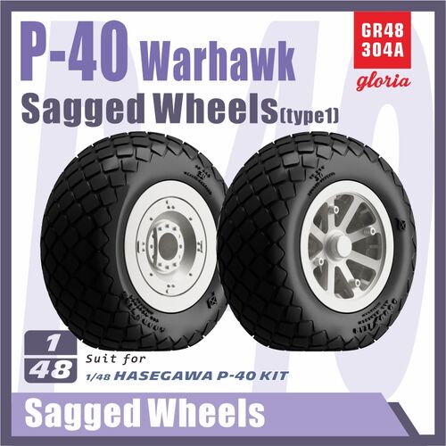 Gloria Model GR48304A P-40 Warhawk Sagged Wheels (Type 1) (Hasegawa)