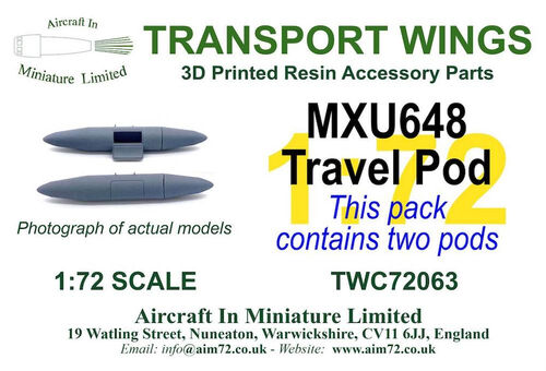Aircraft In Miniature Ltd TWC72063 MXU-648 Travel Pod (Early)