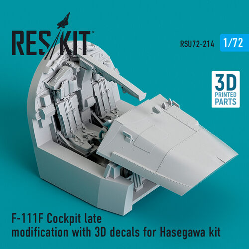 RES/KIT U72-0214 F-111F Cockpit Late Modification With 3D Decals For Hasegawa Kit