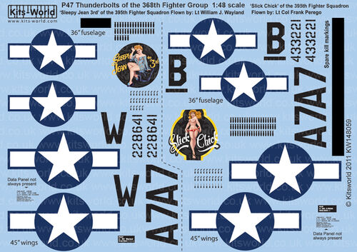 Kits World 148059 Republic P-47D Thunderbolt 368th FG 395th Fighter Squadron