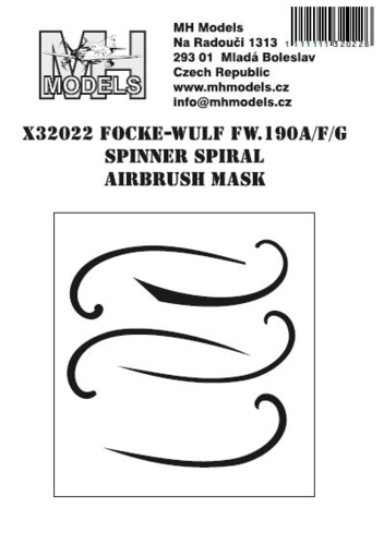 MH Models X32022 Focke-Wulf Fw.190A/F/G spinner spiral airbrush mask