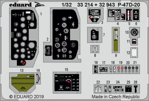 Eduard 32943 P-47D-20 interior TRUMPETER