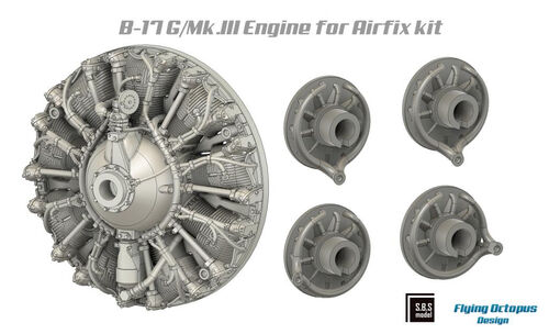 SBS Model 72090 Boeing B-17 G / Mk.III Flying Fortress - Engine Set 3D-printed (for Airfix kits)