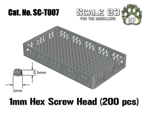 Scale23 SC-T007 1mm Hex Screw Head (200 pcs)