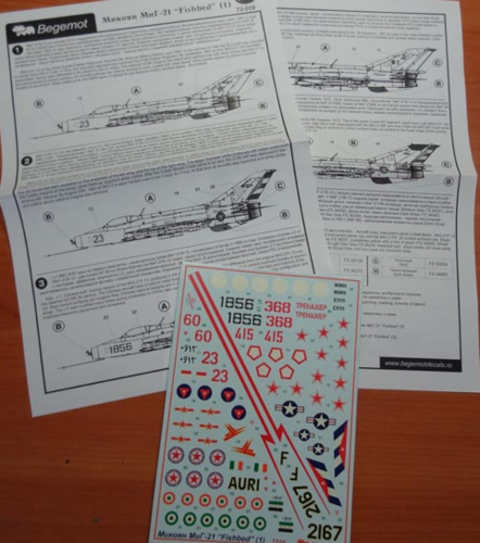 Begemot Decals 72-018 Mikoyan MiG-21, part 1 marking