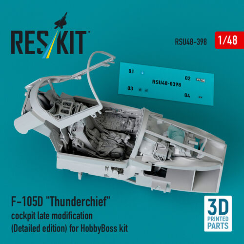 RES/KIT U48-0398 F-105D 'Thunderchief' Cockpit Late Modification (Detailed Edition) For HobbyBoss Kit (3D Printed)