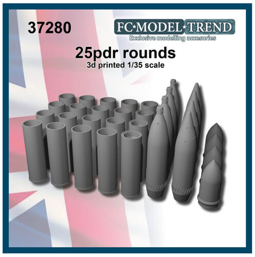 FC ModelTrend 37280 Ordnance QF Howitzer 25pdr Rounds (3D-printed)