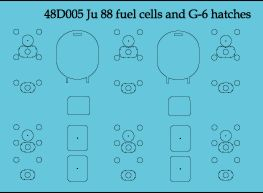 Aims 48D005 Junkers Ju-88 - fuel cell and hatches decals (for Dragon, Monogram and Revell kits)