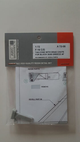 AWC-MODEL A72-08 General Dynamics F-16 C/D Block 30/50 - Tailcone with drag chute (for Tamiya and Revell kits)