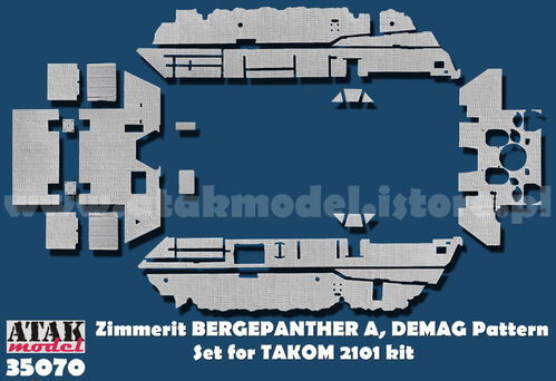 Atak Model 35070 Zimmerit Bergepanther Ausf.A - DEMAG Pattern (for Takom 2101 kit)