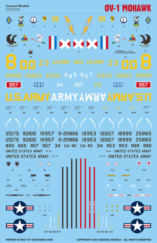 Caracal Models 72133 OV-1 A/B/C/D Mohawk Decals