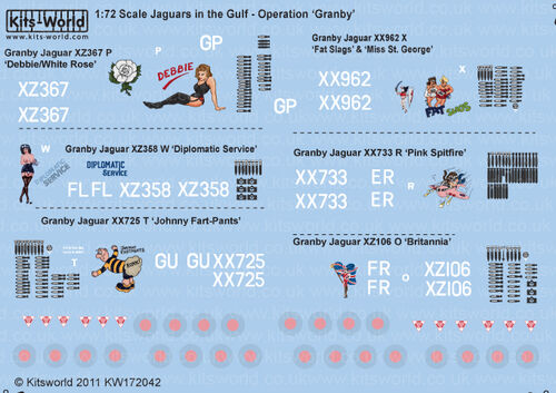 Kits World 172042 Sepecat Jaguar GR.1 Desert Storm Nose Art - Operation Granby 1991