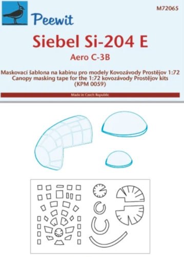 Peewit 72065 Canopy mask for Siebel Si 204E/ Aero C-3B Kovozávody Prostìjov