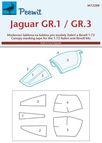 Peewit 72288 Canopy mask for Jaguar GR.1/GR.3 Italeri