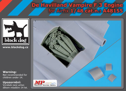 Black Dog A48155 De Havilland Vampire F 3 engine for Airfix