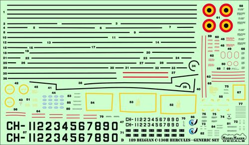 Model Maker Decals D72189 Belgian C-130H Hercules - Generic Set