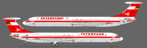 Bra.Z Models BZD402 LU/AGI IL-62 "classic" Interflug colors printed by Cartograf for Zvezda kit