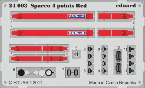 Eduard 24003 Sparco 4 points Red 1/24