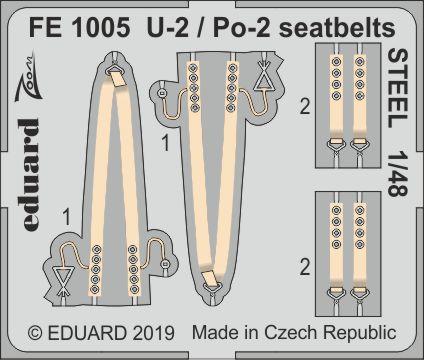 Eduard FE1005 U-2 / Po-2 seatbelts STEEL ICM
