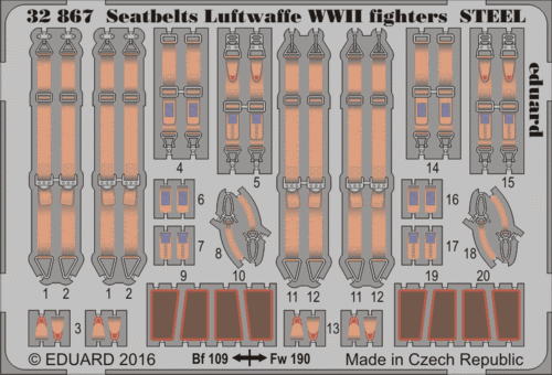 Eduard 32867 Seatbelts Luftwaffe WWII fighters STEEL