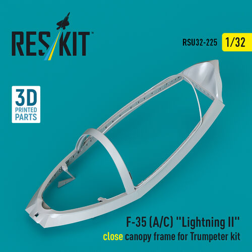 RES/KIT U32-0225 F-35 (A/C) 'Lightning II' Close Canopy Frame For Trumpeter Kit (3D Printed)