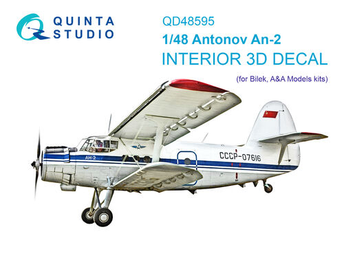 Quinta Studio QD48595 Antonov An-2 Colt - 3D-Printed & Coloured Interior on Decal Paper (for Bilek Kits)