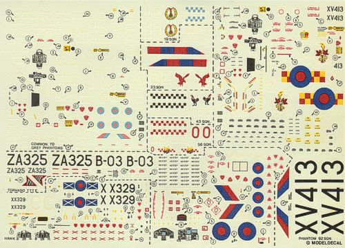 Modeldecal 064 British Phantom FG.1 / FGR.2 and Hawk T.1 / Tornado GR.1 Decals
