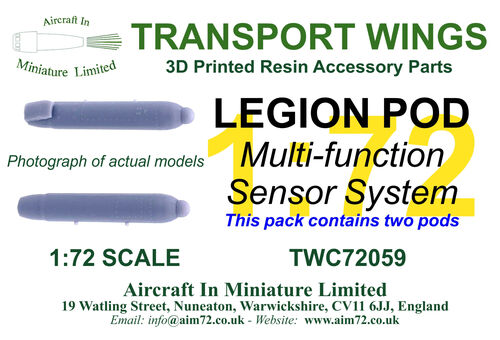 Aircraft In Miniature Ltd TWC72059 Legion Pod - Multi-Function Sensor System (2 pcs)